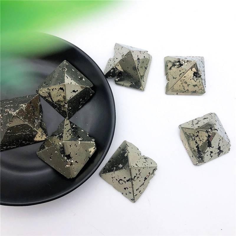 Natural Pyrite Pyramid Shape Crystals