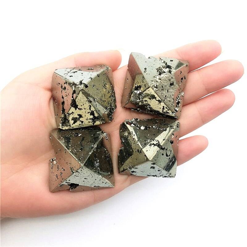 Natural Pyrite Pyramid Shape Crystals