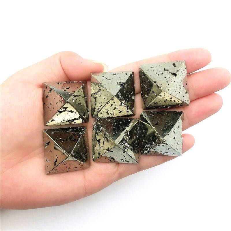 Natural Pyrite Pyramid Shape Crystals